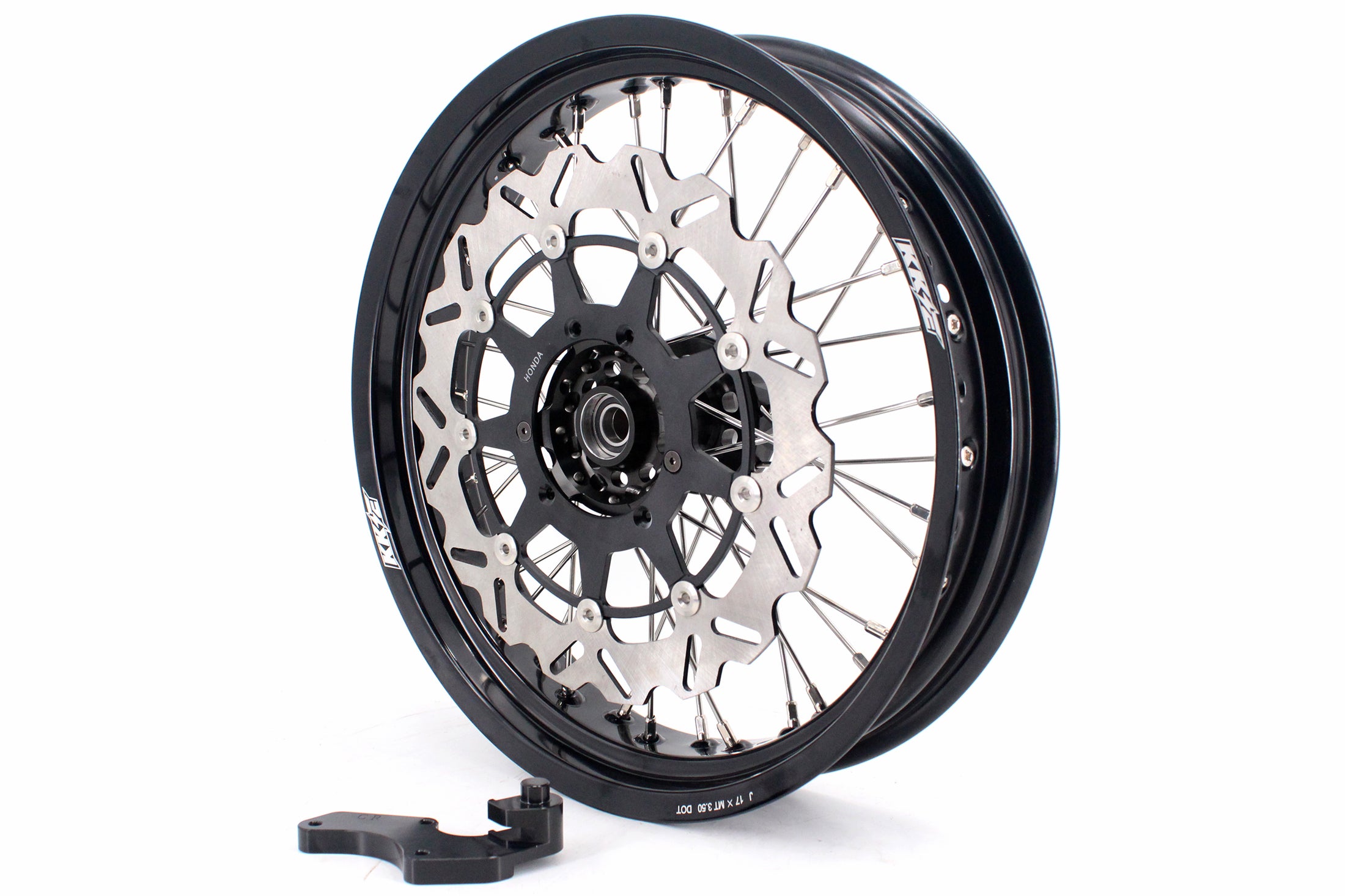 KKE 17 inch Supermoto Wheels Rims for HONDA XR650L 1993-2024 Black Hub ...